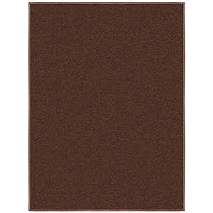 Machine Washable Modern Solid Design Non-Slip Rubberback 2x3 Traditional Area Rug for Entryway, Bedroom, Kitchen, Bathroom, 2'3" x 3', Brown