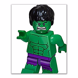 Lego Mini Figure Prints - Set of 6 (8x10) Poster Photos - Captain America Hulk Iron Man Spiderman Thor