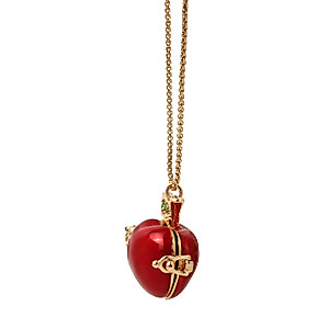 Betsey Johnson Apple Pendant Slider Necklace