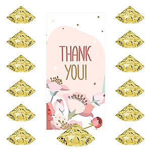 Tvoip 24 Pieces Diamond Card Holder Table Number Holder Place Card Holders Acrylic Crystal Diamond Tabletop Card Stands for Party Weddings Table Decoration (Champagne)