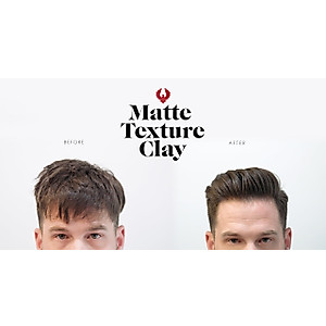 Atlas Matte Texture Clay 2.4 Ounce is a No Shine, Ultra Lightweight, Medium to Firm Hold, Thickening, Texturizing, Separating, Hair Styling and Grooming Product for Men and Women