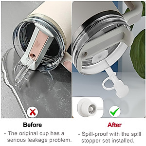 6 Pack Silicone Straw Cover Compatible with Stanley H2.0/1.0 Tumbler Cups All OZ, Reusable Drinking Straw Topper, Dust-Proof Straw Covers Cap for 6-10m/0.23-0.4inch Straws (2 Clear+2 white +2 pink)