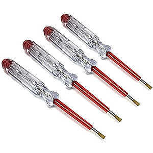 BULUSHI Insulated Screwdriver Set Professional Screwdriver, Slotted Screwdriver Voltage Tester 100~500V AC Pen Electroprobe 4PCS