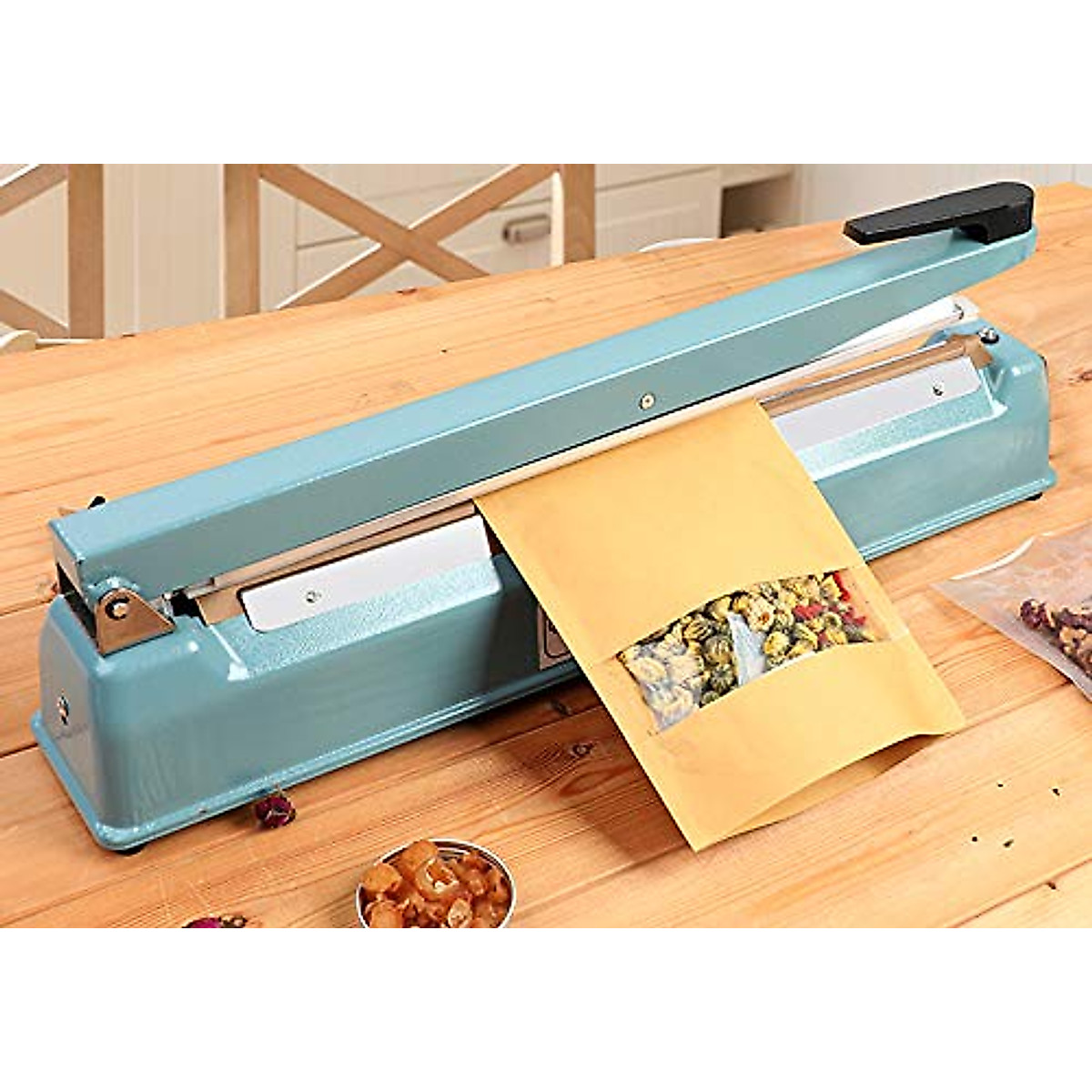 VOTOER 16 inch Manual Impulse Bag Hand Heat Sealer Machine, Bag Sealer Heat Sealing Closer Tool Poly Tubing Plastic Bag, 2 Free Replacement Kit