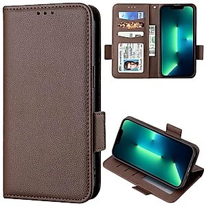 Case Compatible with Samsung Galaxy Z Fold 5,Leather Flip Case with Card Slot,Wallet Design,Standable Flip Case Brown