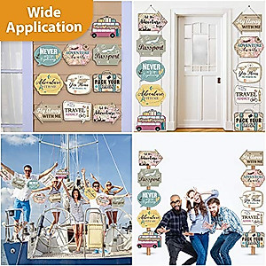Travel Party Decorations Let The Adventure Begin Sign Travel Cutouts Bon Voyage Banner Adventure Signs Supplies Door Sign Travel Themed Birthday Party Wall Decoration Signs 10 Counts