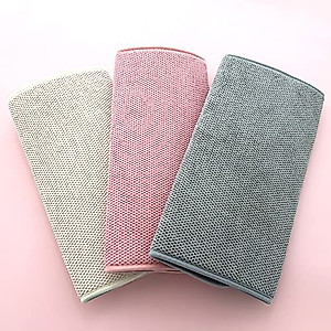 Microfiber Dish Drying Mat,Ultra Absorbent Drying Mat for Kitchen Counter,Dishes Drainer Pads 3 Pack,Large Size 20''X 15''(Beige/Grey/Pink)