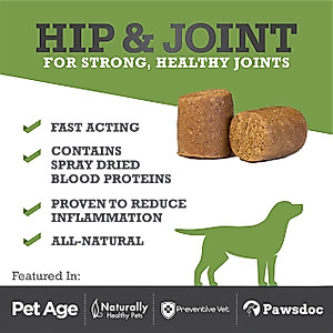 WINPRO | Dog Hip and Joint Supplement, Plasma-Powered Chews for Joint Support in Dogs of All Breeds and Sizes, Fast Acting with Collagen, 60 Count, Made in USA