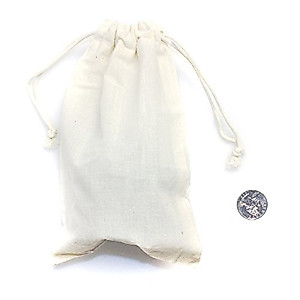 Knitial 5"x8" Natural Cotton Muslin Drawstring Bags Multipurpose 25 Bag Pack