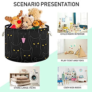 Black Cats Kids Toy Storage Basket Storage Bin Box Kids Laundry Hamper for Nursery Clothes, Toys, Books, Home Decor