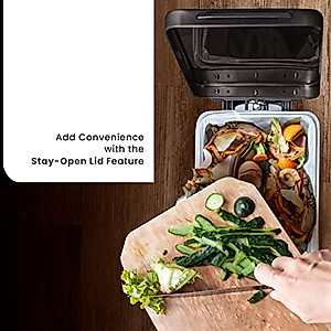 Home Zone Living 12 Gallon and 2.5 Gallon Kitchen Trash Can Combo Value Set, Slim Body Stainless Steel Design, 45 Liter and 9.7 Liter Capacity, Black