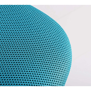 JJS Kids Mesh Rolling Desk Chair, Small Swivel Office Computer Chair for Teens, Low-Back Adjustable Upholstered Student Task Chair, Blue