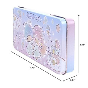 Twin Stars Little Pencil Pen Stationery Metal Box Makeup Tool Brush Holder Storage Case Tin