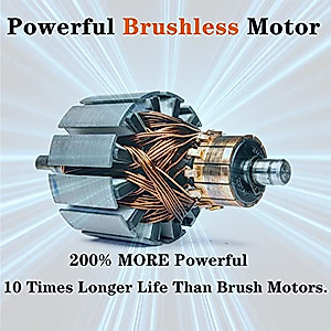 Brushless Weed Wacker 21V Electric Brush Cutter,Battery Powered Weed Eater,Cordless Grass Trimmer Push Edger Lawn Tool with Metal Blades and Shoulder Harness for Home Garden Yard Trimming Edging,Blue