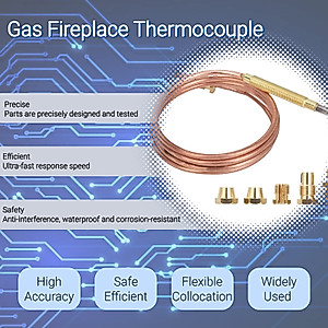 Gas Thermocouple,Gas Stove Universal Thermocouple Fireplace Replacement Kit Adaptors