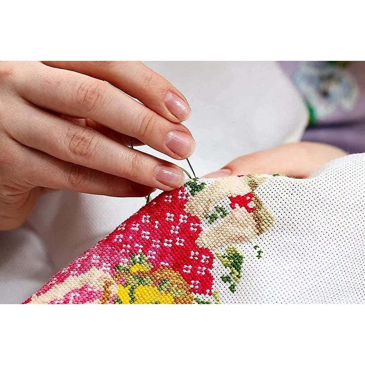 Cross-Stitch Stamped Kits, Emotional German Shepherd Dog, Cross Kits for Adults, Easy Counted Cross Kits for Beginners,16x20inch