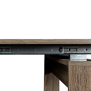 Pvillez Extendable Dining Table, 118.5" Modern Rectangular Extendable Table, Wooden Kitchen Table Dining Room Table, Long Desk Table Large Console Table Office Table for 6 8 10 12 People (White Oak)