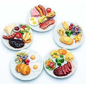 Lovely Mixed 5 Assorted Dollhouse Miniature Food,Tiny Food for Collectibles