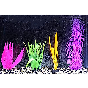 Penn-Plax Aqua-Plants High End Silicone Flow Plant Bundle – Sways with Water Flow – Lifelike Movement with Bright Vibrant Colors – Great for Modern Aquariums - 4pk Bundle
