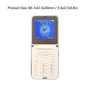 Senior Cellphone 2.6in Big Button Flip Phone 4 SIM Cards Standby for Elderly (Gold)