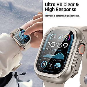 Goton Waterproof Screen Protector Case Compatible for Apple Watch Ultra 2/1 49mm, Hard Bumper with Tempered Glass for iWatch Cover 49 mm