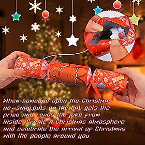 Fasezoomit 10 Pack Christmas No-Snap Party Table Favors Christmas Poppers with Santa Claus Elf Christmas Crackers No-pop Set with Party Hat Joke & Party Favors Toys Holiday Supplies for Kids Adults