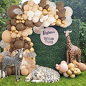 RUBFAC Brown Balloons Garland Arch Kit Teddy Bear Baby Shower Decorations Nude Balloons Tan Coffee Brown Neutral Balloons Jungle Theme Woodland Birthday Party
