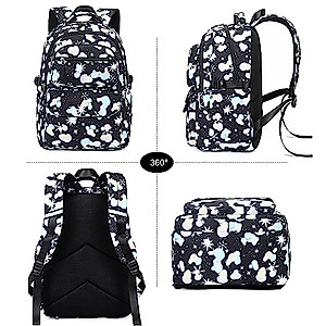 Joyfulife School Backpack for Girls Backpack with Lunch Box Lightweight Water Resistant Kids Bookbags Set