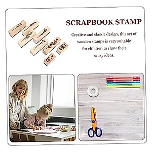 COHEALI 1 Set Seal Letter Decor Stampers for Antique Decor Flower Plant Stamp Stamper Plant Vase Wooden Seal DIY Seal Diary Stamp Retro Vase Stamp Mini Botanical Pattern