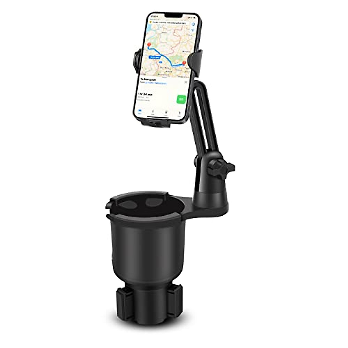 Cup Holder Phone Mount, Car Cup Holder Expander Adapter with Offset Adjustable Base, Cup Holder Phone for Car, Cup Holder Cell Phone Holder Compatible with Cell Phone iPhone 14, Samsung, LG