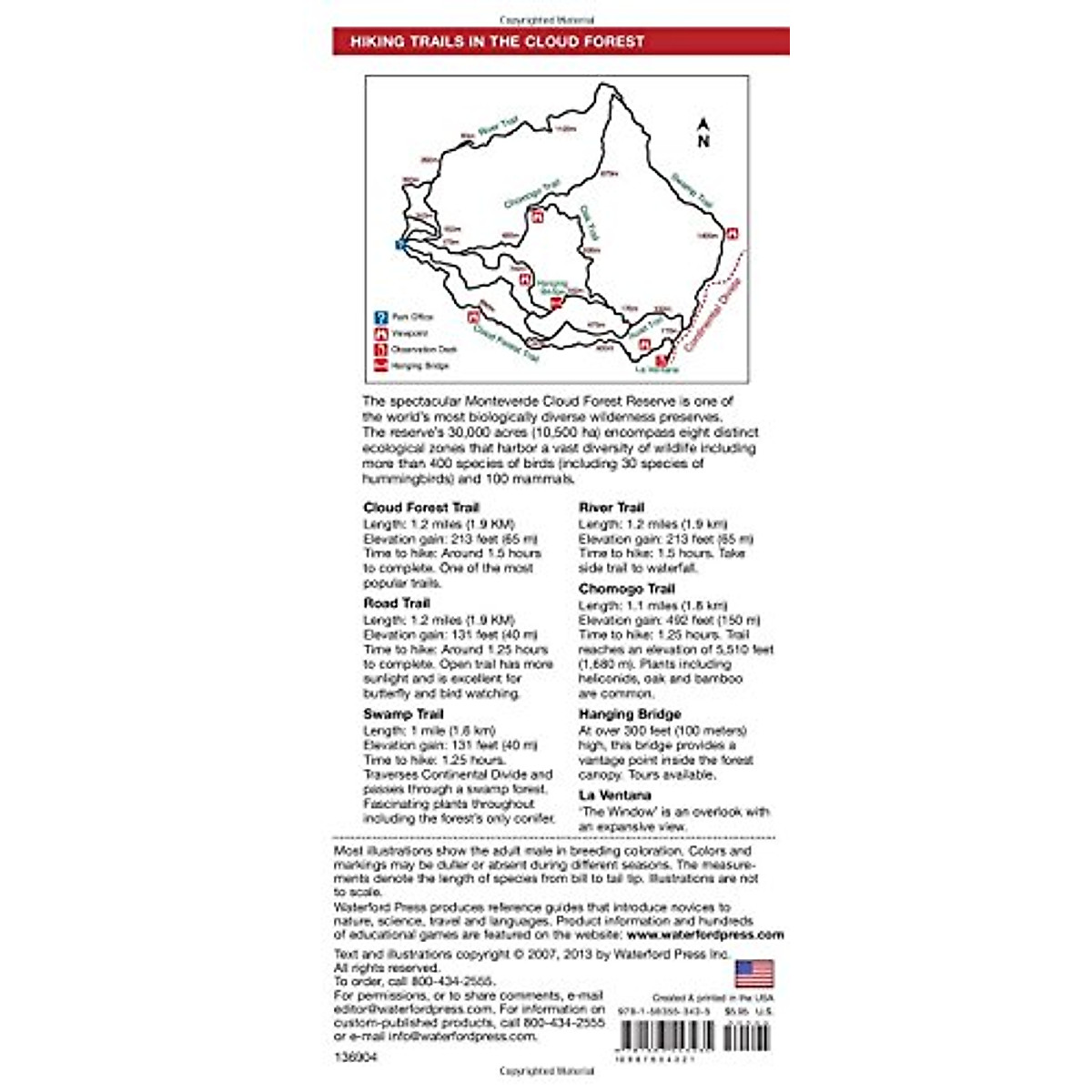 Monteverde Birds: A Folding Pocket Guide to Familiar Species of Costa Rica's Monteverde Cloud Forest (Nature Observation International)