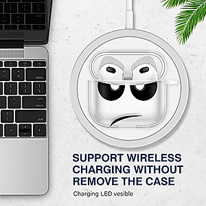 Youtec for Airpods 3 Case 2021, Don't Touch Me for Airpods Cover with Keychain Soft Cute Shockproof Cover for Women Men Compatible with for Airpods 3 Charging Case -Transparent