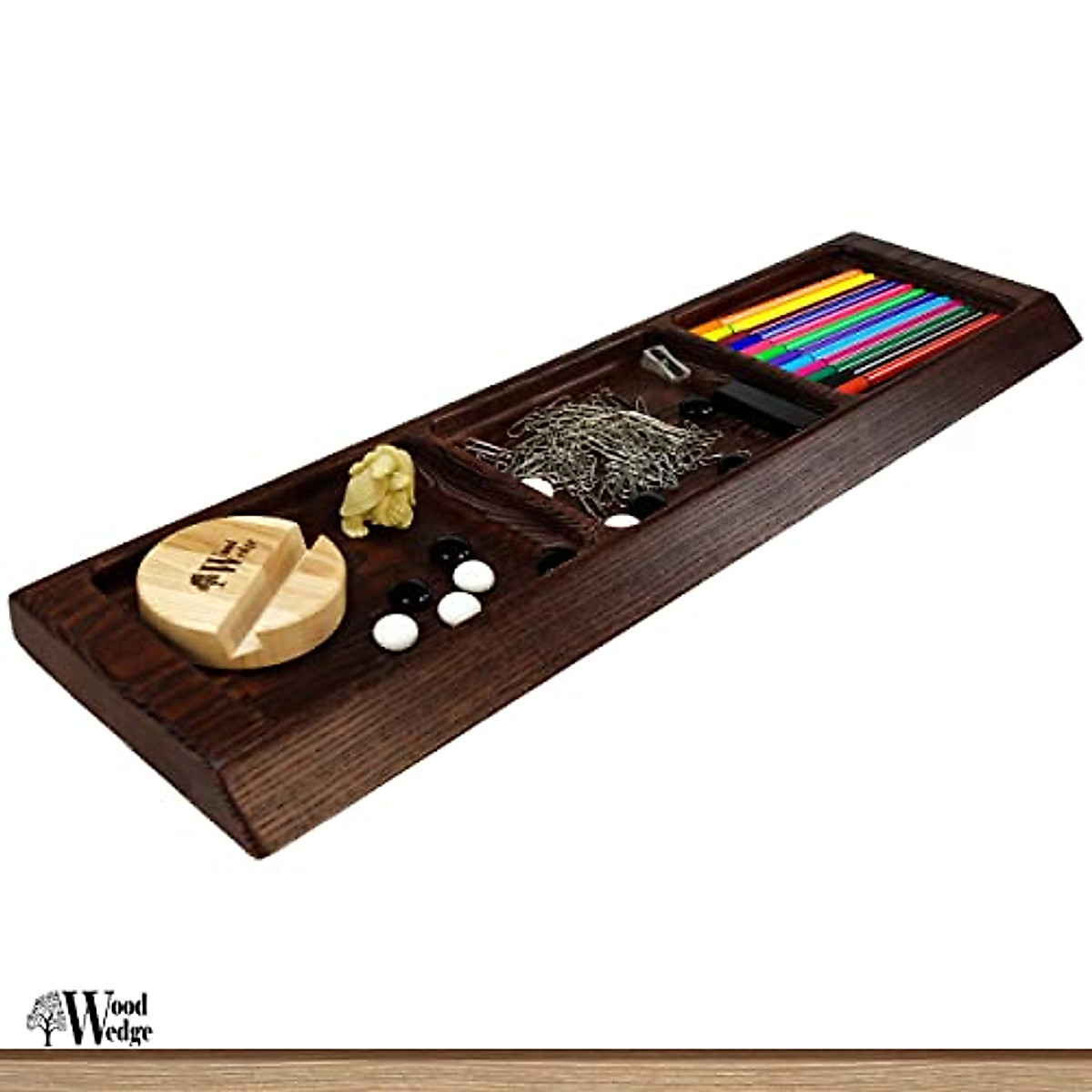 Wood Floating Shelves Set of 2 Rustic Shelf 24 inch Wide Wooden Wall Shelves for Living Room Bedroom Kitchen Bathroom Brown 24"x6.5" Live Edge deep