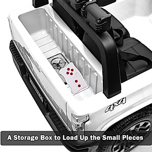 NEWQIDA 24V Licensed Chevrolet Silverado HD Pickup Truck Ride On Toys with Remote Control 4WD Kids Electric Power Vehicles Wheels Ride on Car for Boys Girls, EVA Tires, Music Function, White