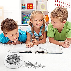 Airplane Shape Paper Clips, 10pcs/Set Stainless Steel Cute Plane Paperclips Funny Bookmarks Marking Document Organizing Clip for Memo Office Supplies School Stationery Gift Wedding Decoration
