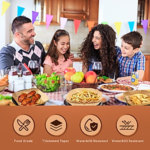 120 PCS Air Fryer Disposable Paper Liner, 7.9-inch (Fit 5-8 QT) Square Air Fryer Parchement Paper Liners, Non-Stick Oil-Proof Parchment Paper for Air Frying, Baking, Roasting Microwave