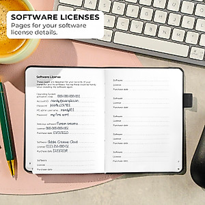 Clever Fox Password Book with tabs. Internet Address and Password Organizer Logbook with alphabetical tabs. Small Pocket Size Password Keeper Journal Notebook for Computer & Website Logins (Black)