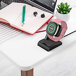EUCARLOS Charger Dock Compatible with Fitbit Sense/Sense 2/Versa 4/Versa 3 Charger Stand Charging Cable Dock Station Base Cradle with USB Cord Replacement for Sense/Sense 2/Versa 4/Versa 3 Smart Watch