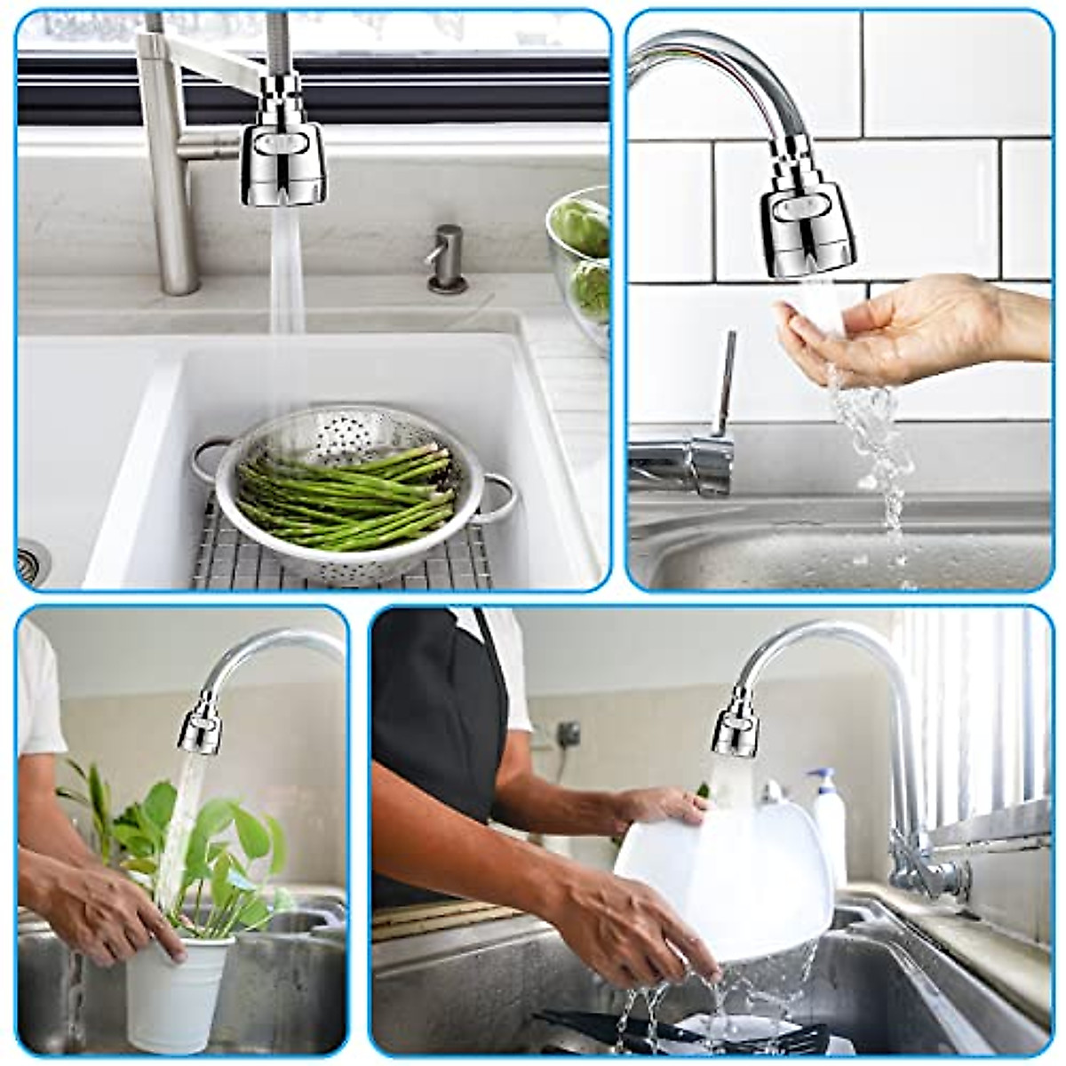 Faucet Aerator, 2022 Kitchen Sink Faucet Sprayer Head 360° Rotatable, High Pressure and Anti -Splash Water Saving Faucet Spray Head Bubbler for for Faucet Replacement Head, G1/2 Connector, 2 Modes