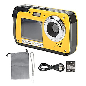Asixxsix 4K Digital Camera, 56MP 18X Digital Zoom 10ft Waterproof Underwater Vlogging Camera with Dual IPS Screen, Micro USB 2.0 Port and Microphone Rechargeable Students Compact Camera for Travel