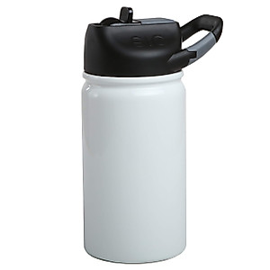 Seriously Ice Cold Kids’ Lil SIC 12oz Insulated Tumbler Mug, Premium Double Wall Stainless Steel, Leak Proof BPA Free Lid with Carabiner Clip (Ice White)