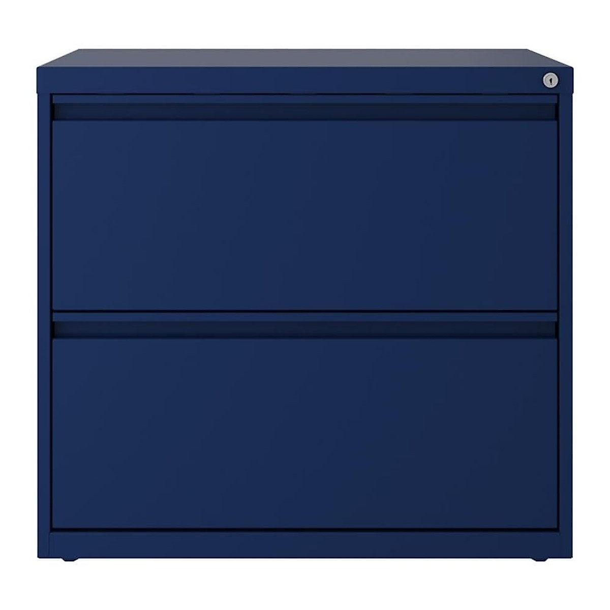 Hirsh 30" W 2 Drawer Metal Lateral File Cabinet Set Navy with Front to Back Rails, Fully Assembled