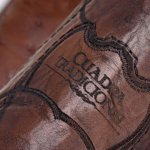 Cuadra Men's Western Boot in Genuine Ostrich Leather Brown, 2C1NA1, Size 11