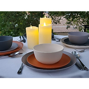 1 Click Bamboo Fiber Bowls, Set of 4, Multicolor, Dinnerware, Reusable,15 oz, Dishwasher Safe, For Salad, Soup, Cereal, Pasta, Snack. For Party, Events, Everyday Use, Outdoor