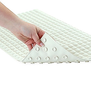 SlipX Solutions Cream Pillow Top Plus Safety Bath Mat Provides The Very Finest in Cushioned Comfort and Slip-Resistance (Over 700 Air-Filled Pockets, 200 Suction Cups, Natural Rubber)