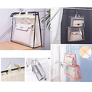 Dust Bags for Handbags - Handbag Storage Organizer Dust Bags for Moisture Proof Dust Cover with Zipper and Handle(Brown-XXL)