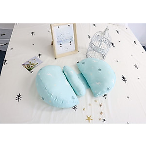 Lacomfy Pregnancy Pillow for Side Sleeper, Double Wedge Pillow for Maternity, Side Sleeping Pillow for Belly, Waist, Back Support, Detachable and Removable Outercase, Easy to Clean, Light Green