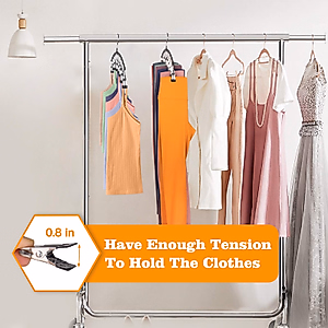 Legging Organizer for Closet, Pants Hangers with Clips Holds 20 Leggings, 2 Pack Metal Yoga Pants Hangers with Rubber Coated Clips, Space Saving Closet Organizers and Storage (Black)