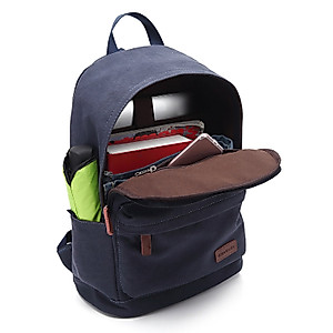 kayond Casual Style Lightweight canvas Laptop Bag/Durable Travel backpacks/Rucksack for Men&Women/Fashion Backpack Fits 15 inch Notebook (navy blue)