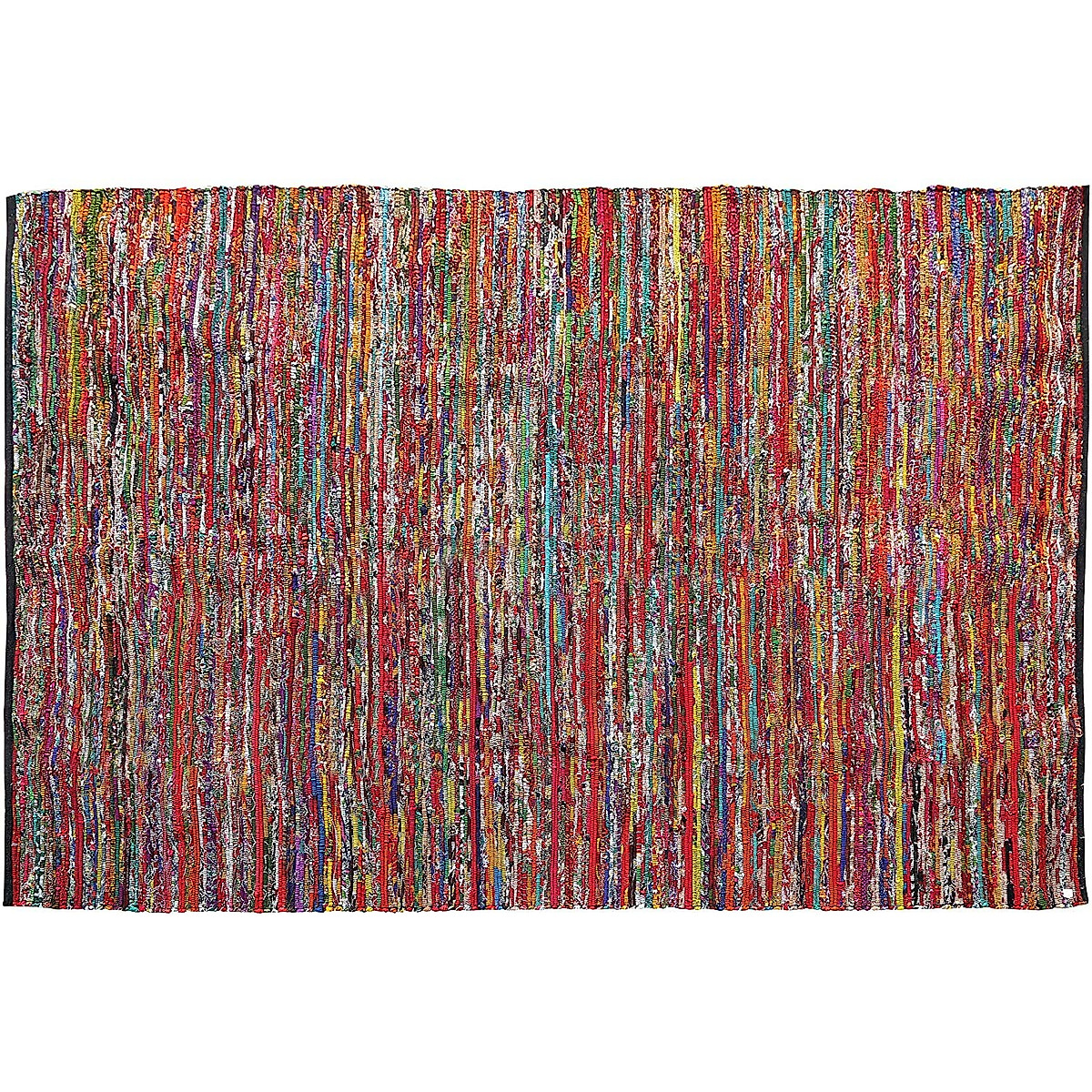 Cotton Multi Chindi Hand Woven Rugs - 8x10 Feet Rectangle Hand Braided Bohemian Colorful Area Rug - Recycled Braided Chindi Rugs- Biodegradable Area Rugs 96x120 inch.